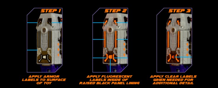 Labels & Stickers for Nucleon Action Shockwave - Toyhax - Reprolabels
